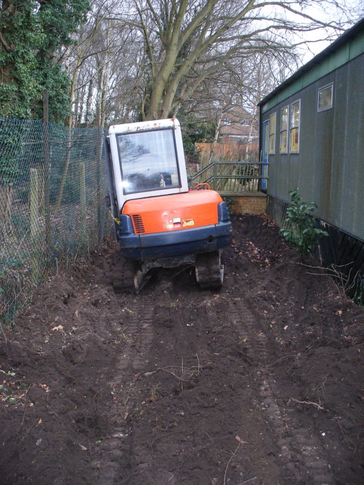 Tarmacking, bicycle stand and more